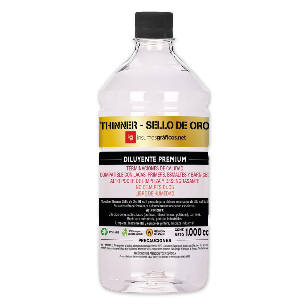Thinner Sello de Oro Botella 1 L - INSUMOSGRAFICOS.NET